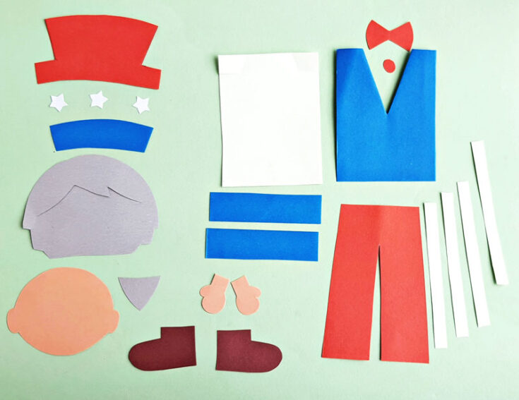 Uncle Sam Craft - Free Paper Puppet Template & SVG