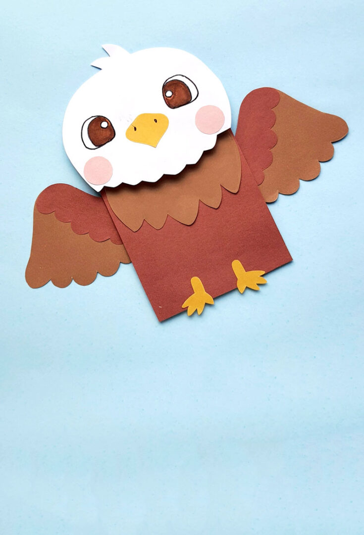 Bald Eagle Craft - Paper Bag Puppet Template * Moms and Crafters