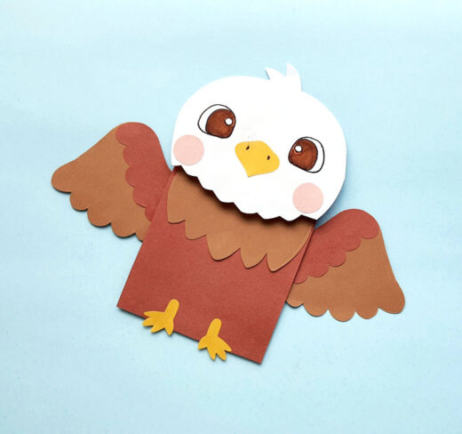 Bald Eagle Craft - Paper Bag Puppet Template * Moms and Crafters