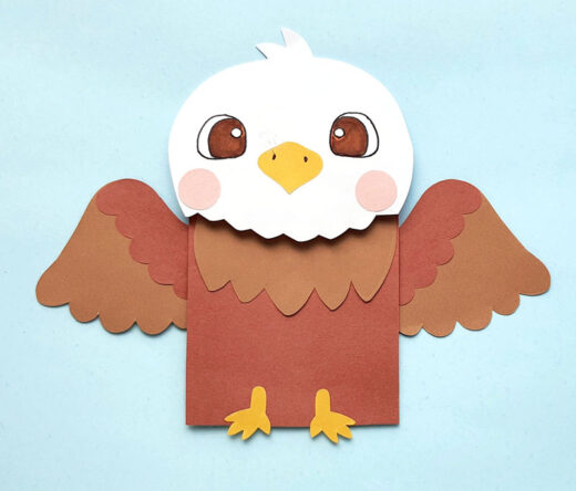 Bald Eagle Craft - Paper Bag Puppet Template * Moms and Crafters