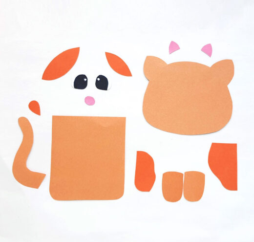 Cat Paper Bag Puppet with a free template!