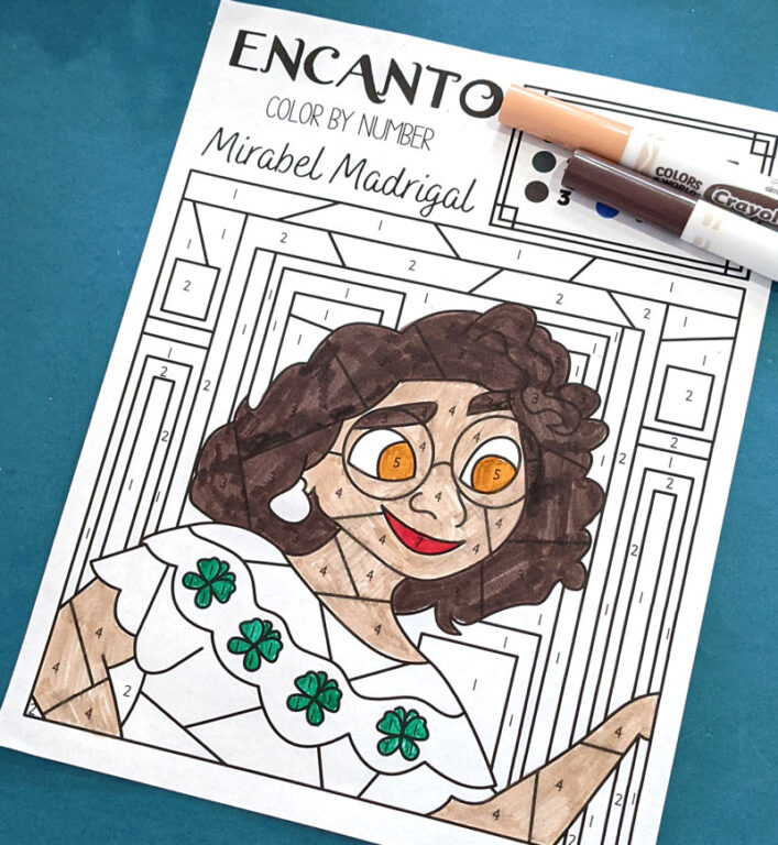 Free Encanto Coloring Sheets - Color by Number * Moms and Crafters