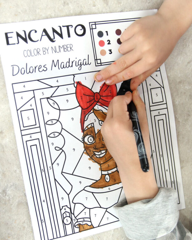 Free Encanto Coloring Sheets - Color by Number * Moms and Crafters