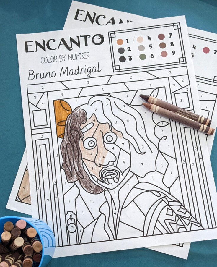 Free Encanto Coloring Sheets - Color by Number * Moms and Crafters