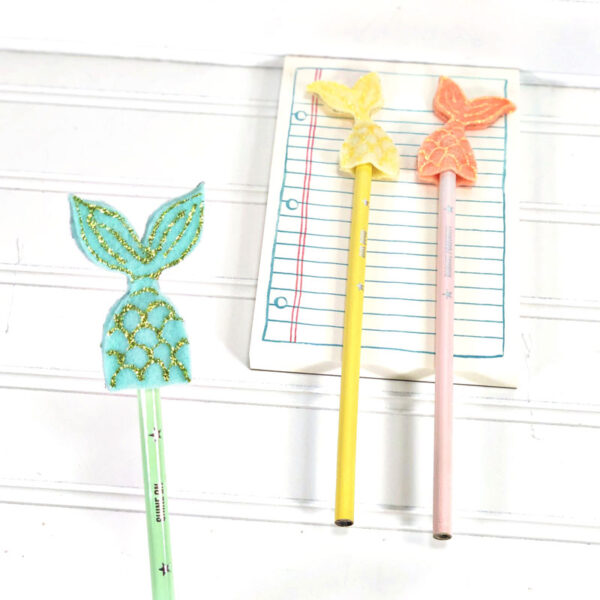 Mermaid Pencil Topper from Felt - Free Template
