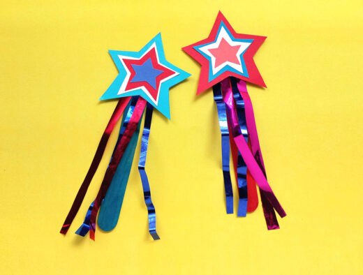 Patriotic Star Wand Craft for 4th of July * Moms and Crafters