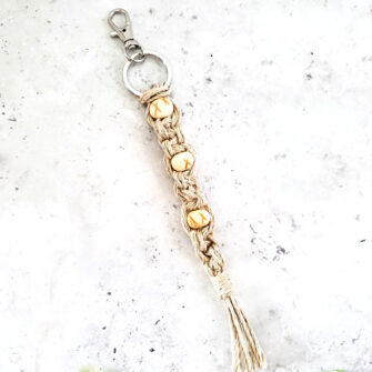 Macrame Keychain - Classic Hemp Cord Craft * Moms and Crafters
