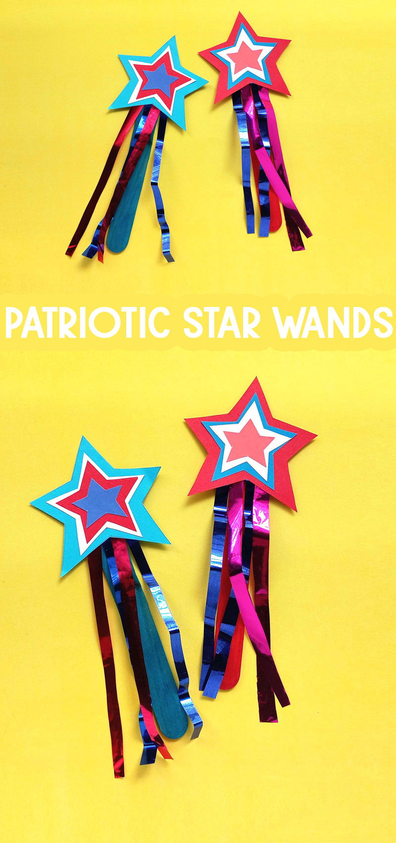 Patriotic Star Wand Craft for 4th of July * Moms and Crafters