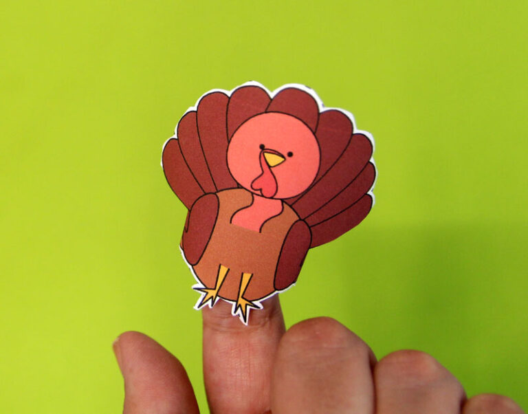 Turkey Finger Puppet Printable * Moms and Crafters