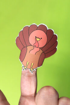 Turkey Finger Puppet Printable * Moms and Crafters