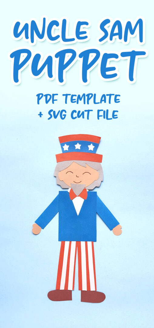 Uncle Sam Craft - Free Paper Puppet Template & SVG