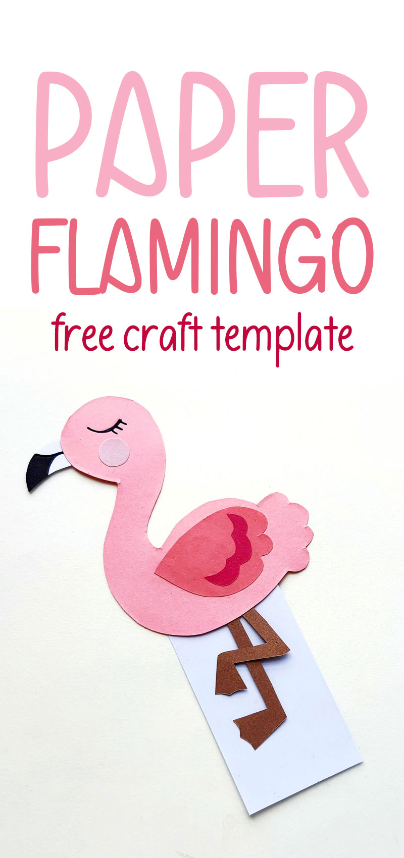 Flamingo Bookmark - Free Template * Moms and Crafters