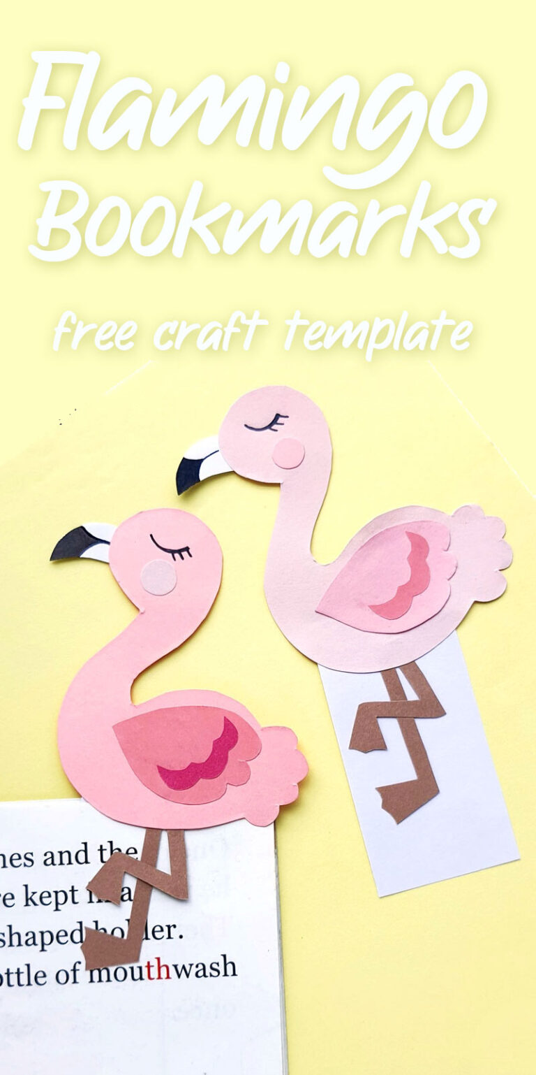 Flamingo Bookmark - Free Template * Moms and Crafters