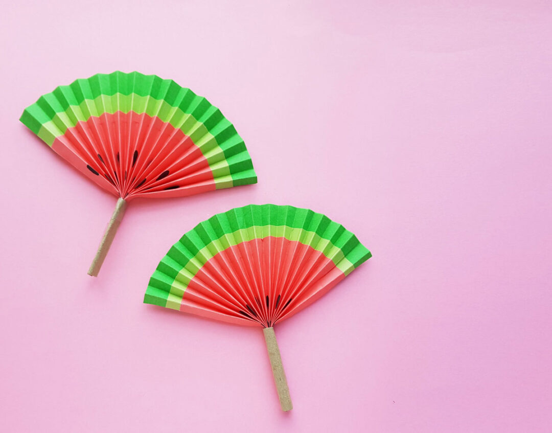 Watermelon Fan Paper Craft * Moms and Crafters