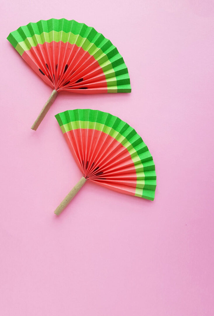 Watermelon Fan Paper Craft * Moms and Crafters