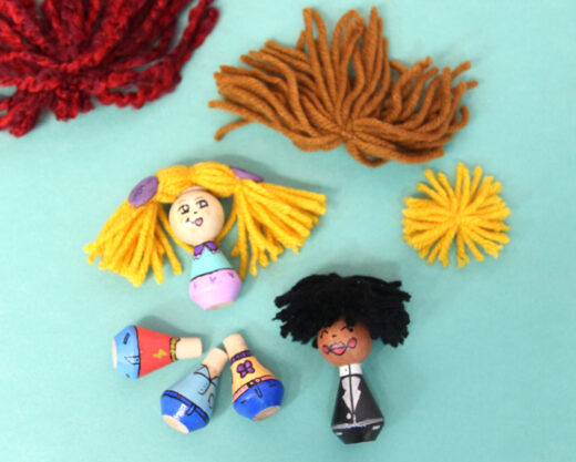 DIY Wooden Peg Dolls - Mix & Match * Moms and Crafters