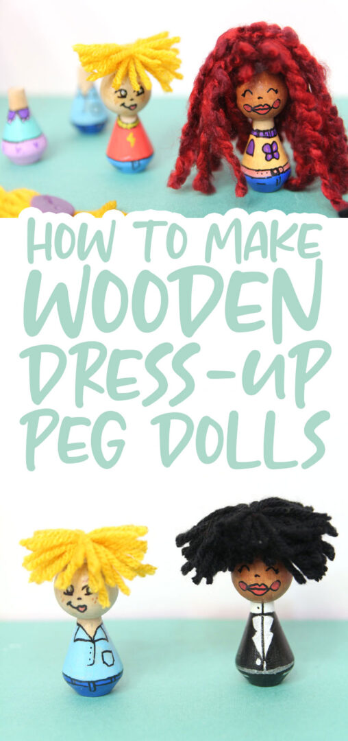 DIY Wooden Peg Dolls - Mix & Match * Moms and Crafters