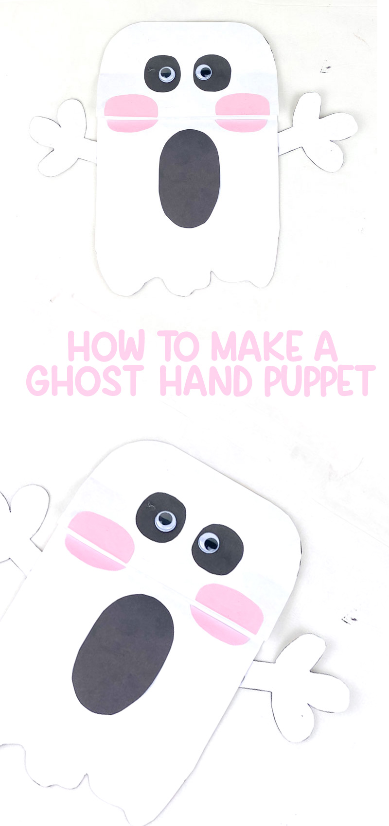 Ghost Hand Puppet Craft * Moms and Crafters