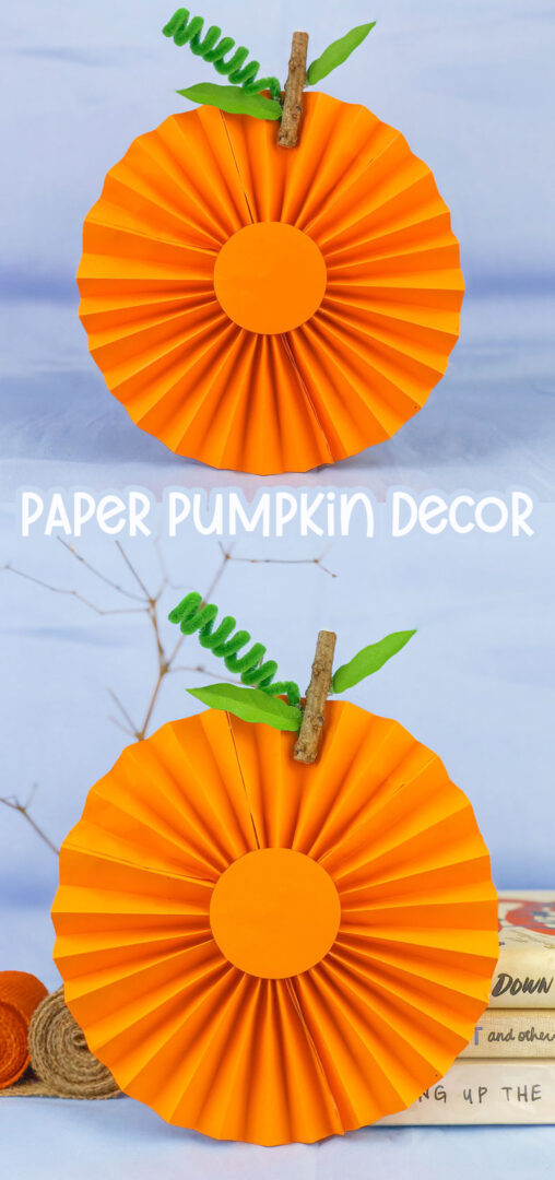 How to Make Paper Pumpkin Wall Decor * Moms and Crafters