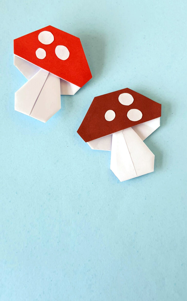 Origami Mushroom - Toadstool Craft * Moms and Crafters