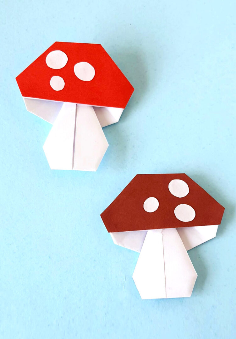 Origami Mushroom - Toadstool Craft * Moms and Crafters