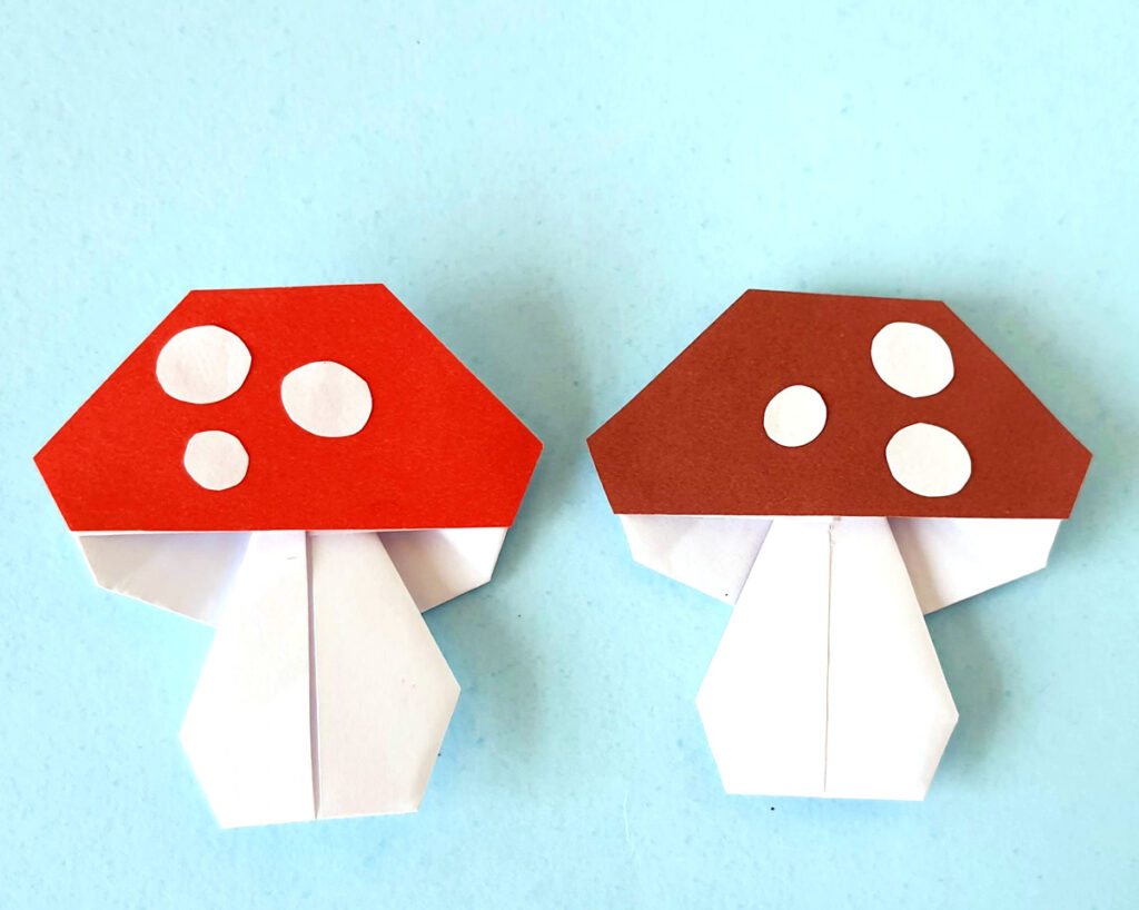 Origami Mushroom - Toadstool Craft * Moms and Crafters