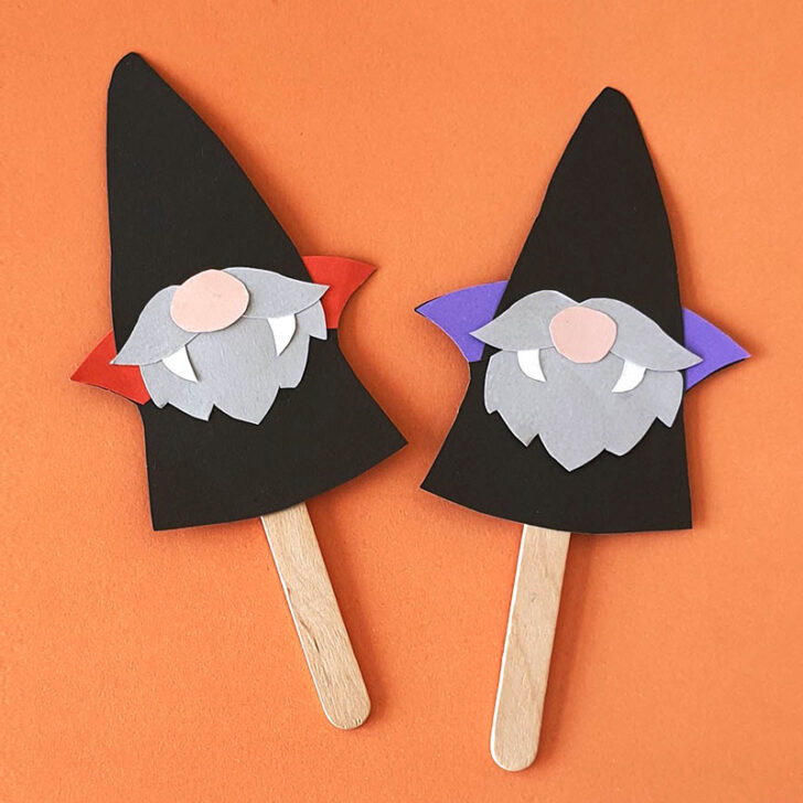 Vampire Puppet - Gnome Craft for Halloween - Free Template