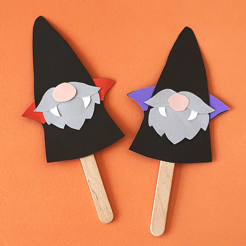 Vampire Puppet - Gnome Craft for Halloween - Free Template