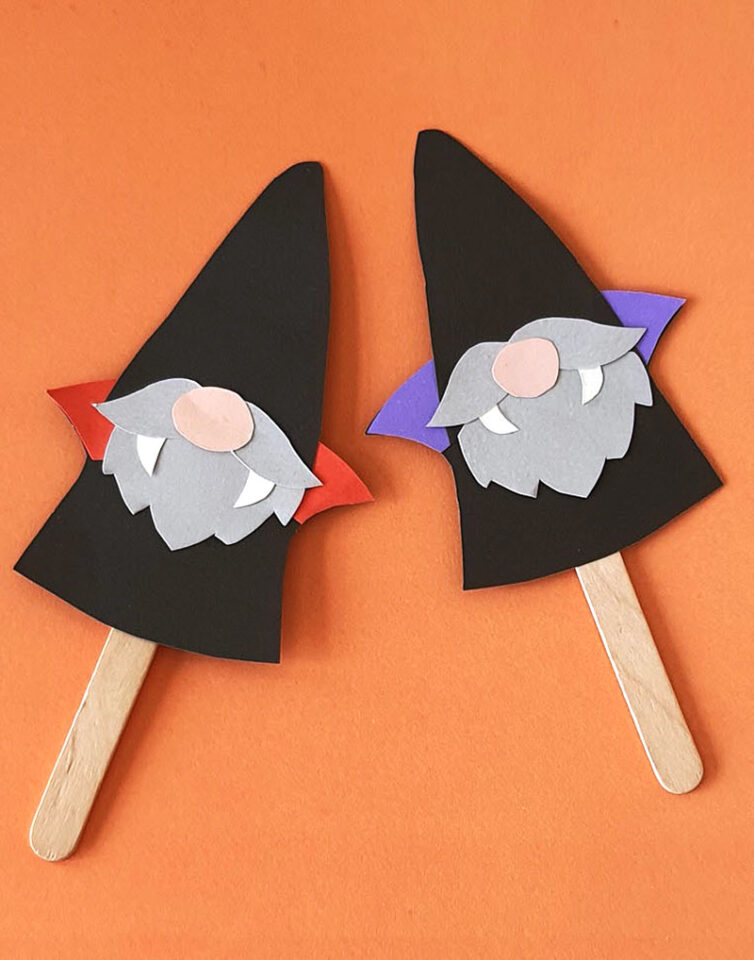 Vampire Puppet - Gnome Craft for Halloween - Free Template