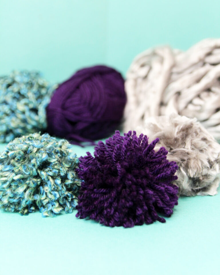 How to Make Pom Poms from Yarn 3 Ways * Moms and Crafters