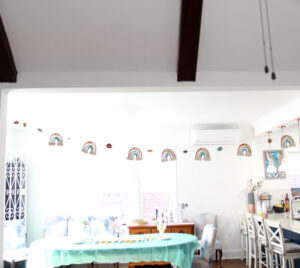 Pastel Rainbow First Birthday Party * Moms and Crafters