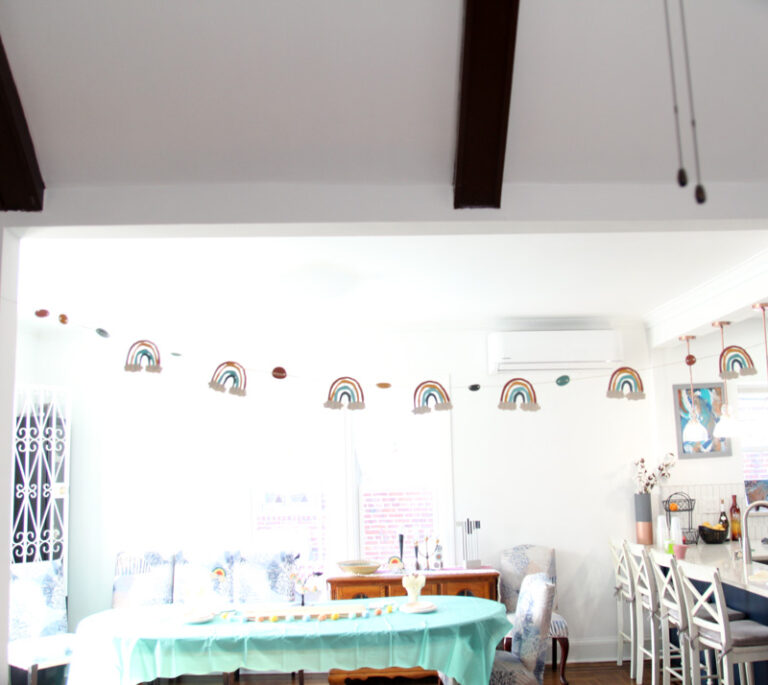 Pastel Rainbow First Birthday Party * Moms and Crafters