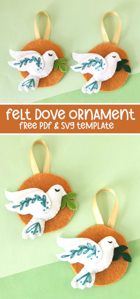 Felt Dove Ornament - Free Pattern * Moms and Crafters