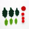 Felt Holly Ornament with a Free Template * Moms and Crafters