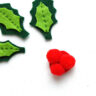 Felt Holly Ornament with a Free Template * Moms and Crafters