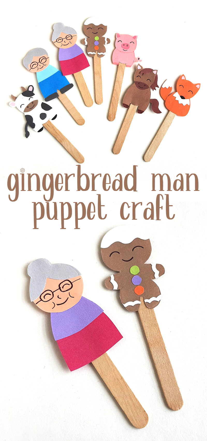 Gingerbread Man Puppets Templates * Moms and Crafters