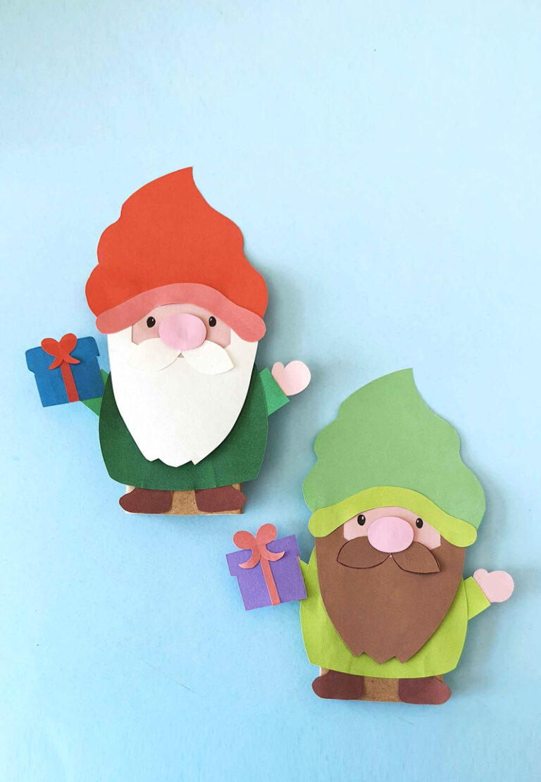 Gnome Puppet Craft - Paper Bag Puppet Template
