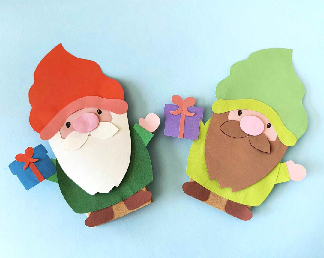 Gnome Puppet Craft - Paper Bag Puppet Template