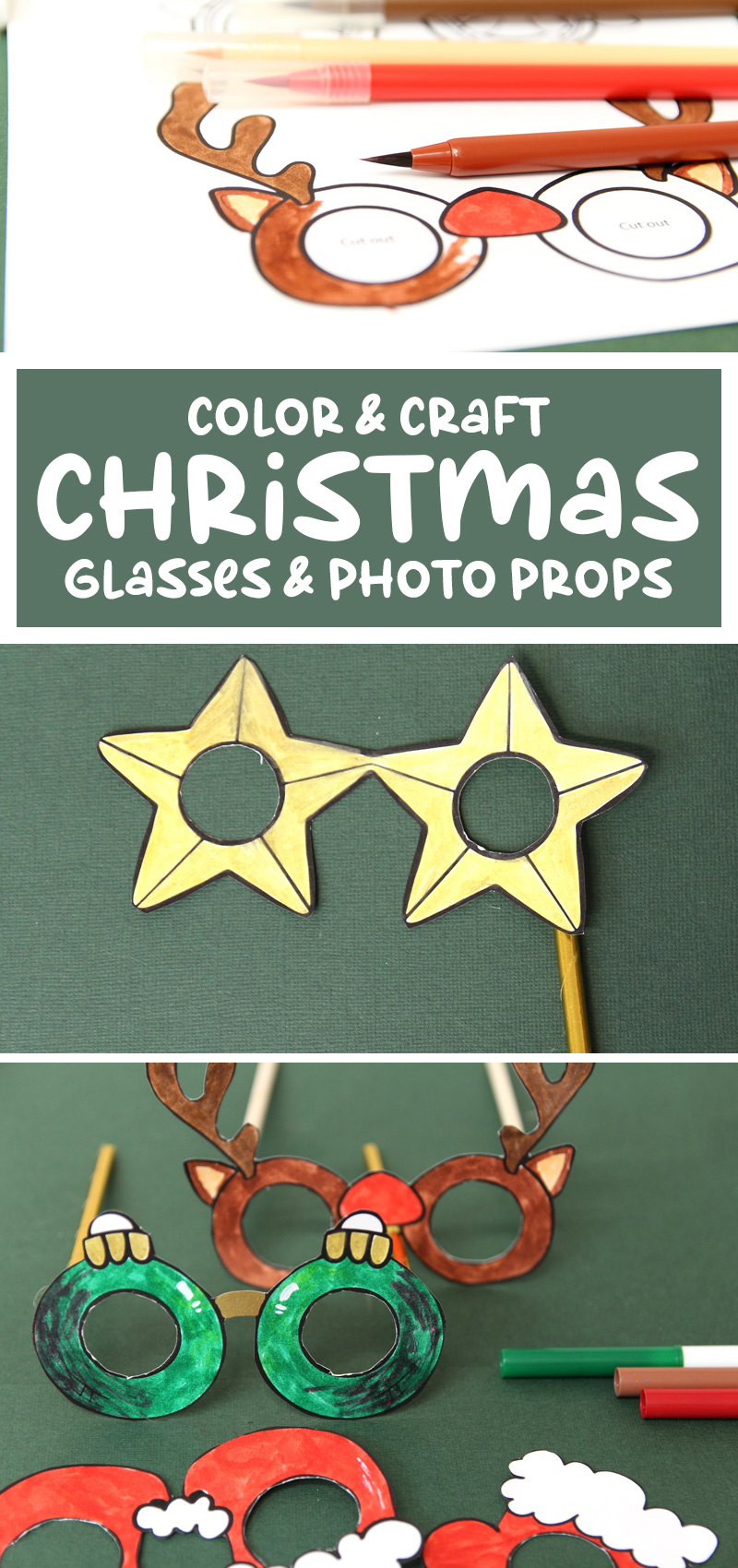 Glasses Paper Craft for Christmas * Moms and Crafters