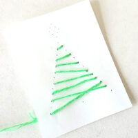 Stitched Christmas Cards - String Art * Moms and Crafters