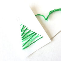Stitched Christmas Cards - String Art * Moms and Crafters