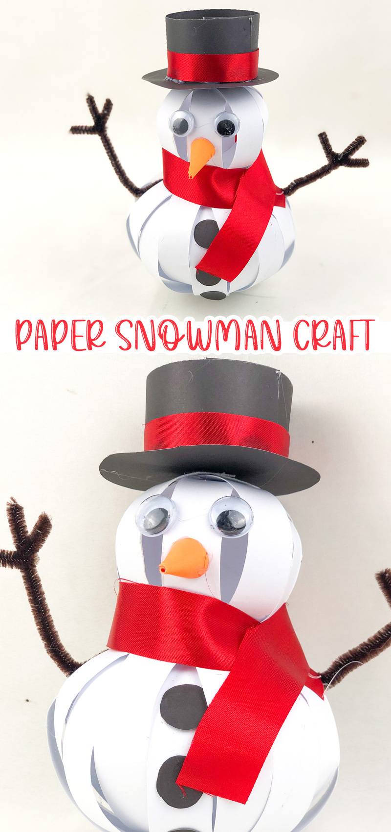 3D Paper Snowman * Moms and Crafters