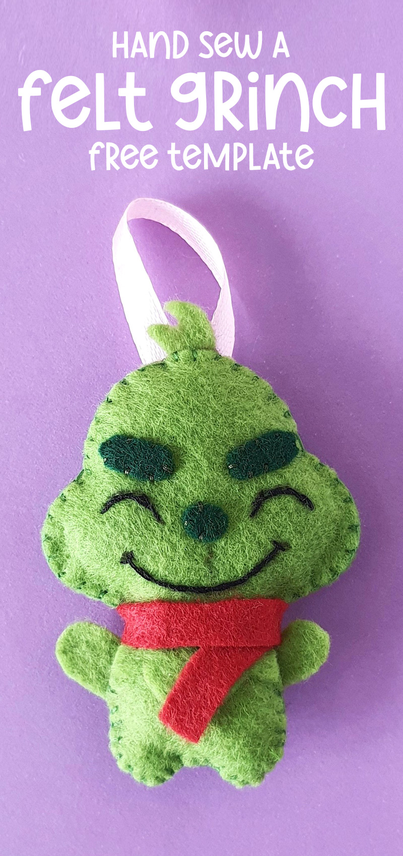 Felt Grinch Ornament Template * Moms and Crafters
