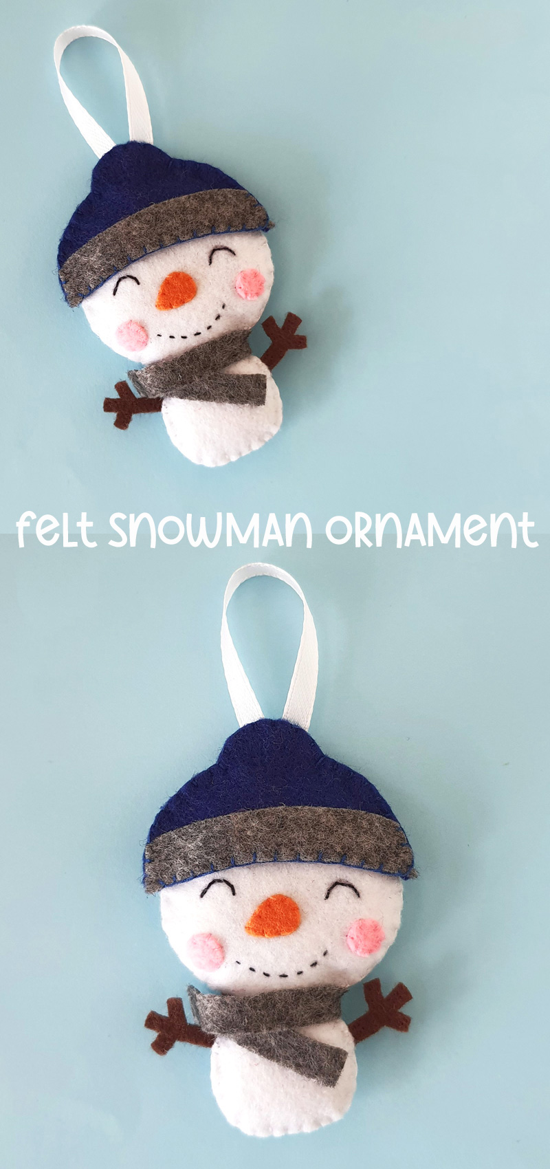 Felt Snowman Ornament - Free Pattern * Moms and Crafters