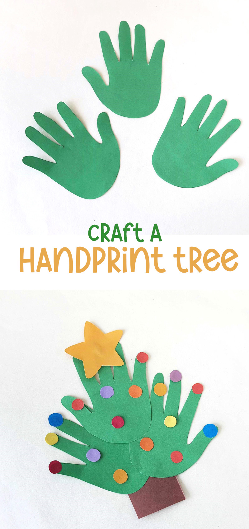 Handprint Christmas Tree Craft * Moms and Crafters