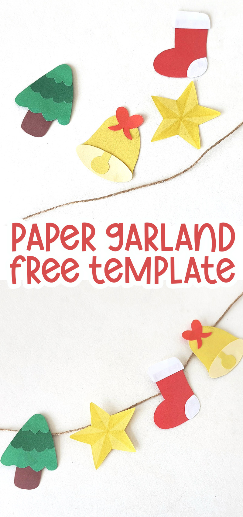 Paper Christmas Garland - Free Template * Moms and Crafters