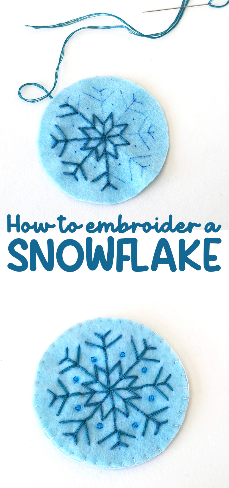 Snowflake Embroidery Pattern by Hand * Moms and Crafters