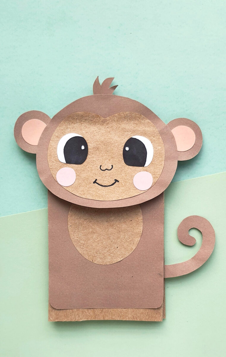 Paper Bag Monkey Puppet * Moms and Crafters