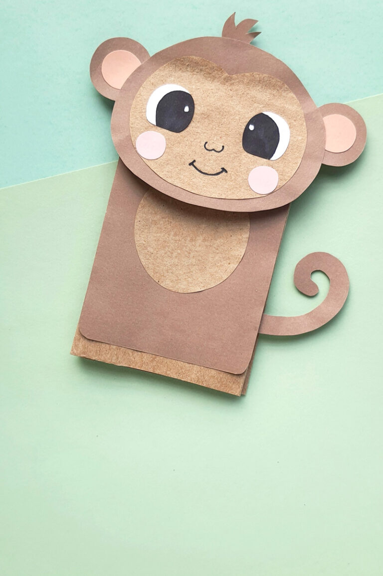 Paper Bag Monkey Puppet * Moms and Crafters