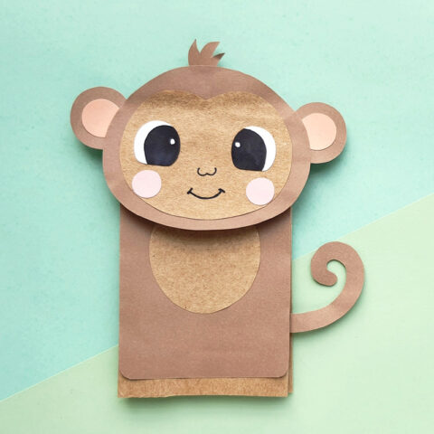 Paper Bag Monkey Puppet * Moms and Crafters